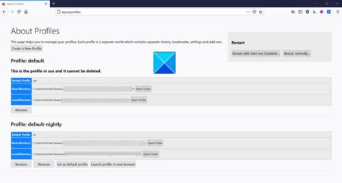 Firefox User Profile Manager: Create, Manage Multiple User Profiles