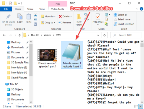 Download Subtitles for Movies using context menu in Windows 11