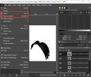 Edit Frames of Animated GIF using GIMP in Windows 11