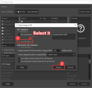 Edit Frames of Animated GIF using GIMP in Windows 11