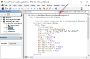 How to extract Email Addresses from Word document
