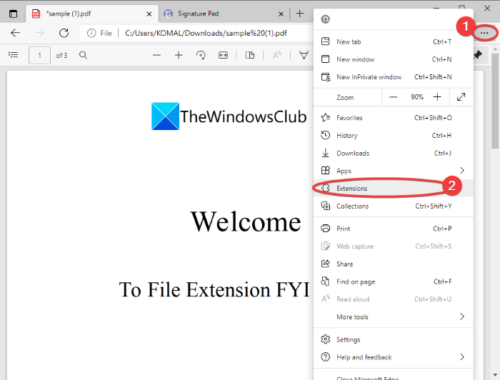How to Sign a PDF document in Microsoft Edge