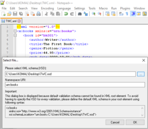How to validate XML against XSD in Notepad++