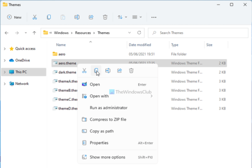 How to install the hidden Aero Lite theme in Windows 11