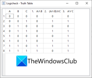 How to generate Truth Table on Windows PC