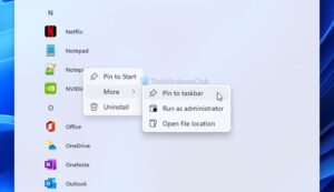 How to pin any App to the Taskbar in Windows 11