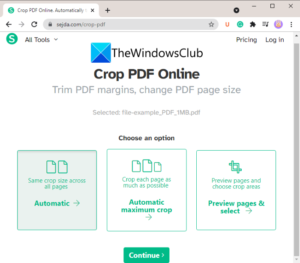 How to crop PDF Pages on PC using online tool or free software