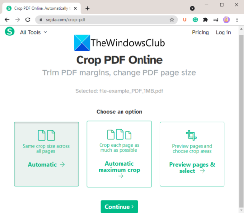 How to crop PDF Pages in Windows 11 using online tool or free software