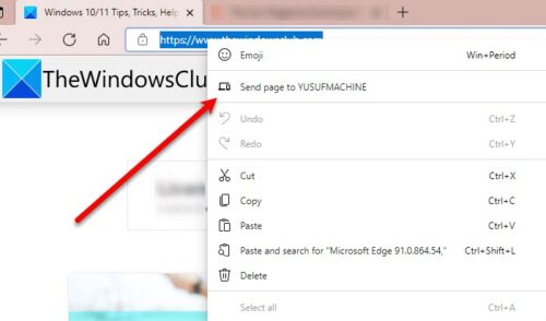 How to Sent Tabs to other devices with Microsoft Edge