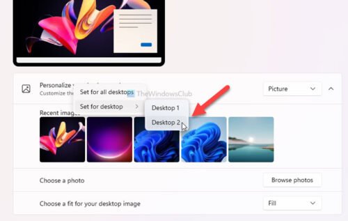 How to set different Wallpapers on Dual Monitors in Windows 11