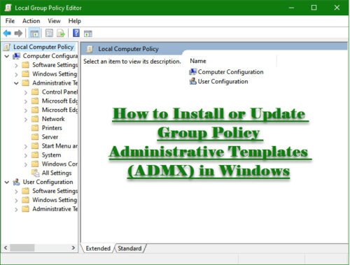 Install or Update Group Policy Administrative Templates (ADMX)