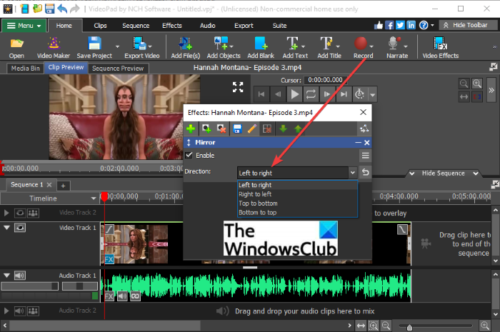 How to add Mirror effect to Videos in Windows 11
