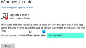 How to fix Windows Update Error 0xc1900223
