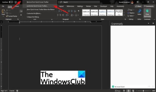 How to customize the Quick Access toolbar in Office programs