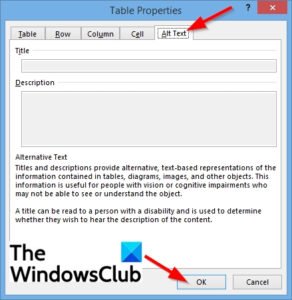 How to display and modify Table Properties in Word