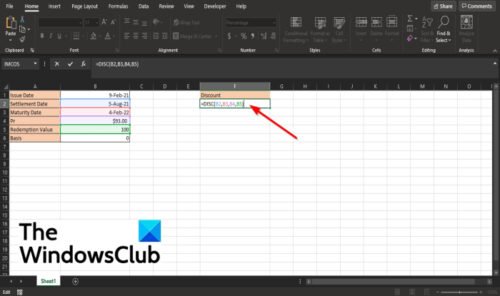How to use the DISC function in Excel