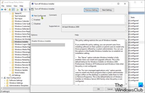 Error 1625, This installation is forbidden by system policy