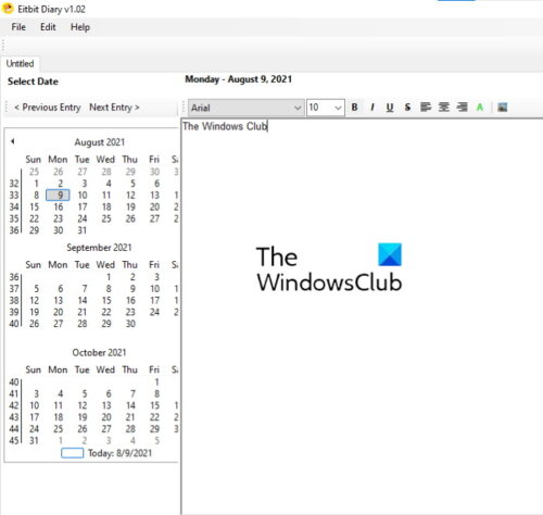 Best free Digital Diary software for Windows PC