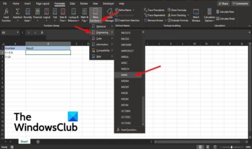 How to use the IMSIN function in Excel