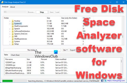 Free Disk Space Analyzer software for Windows 11