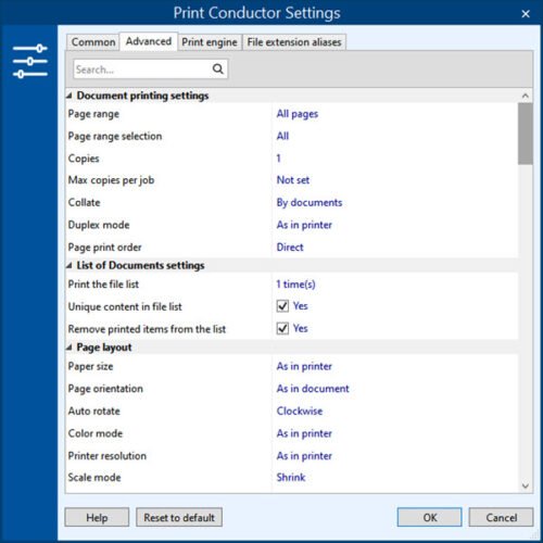 Batch print multiple PDF, Txt, Word files with Print Conductor for PC