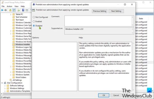 Error 1625, This installation is forbidden by system policy