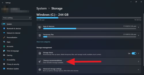 How to use Cleanup Recommendations on Windows 11