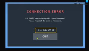 VALORANT Connection Error VAN 135, 68, 81 on Windows PC