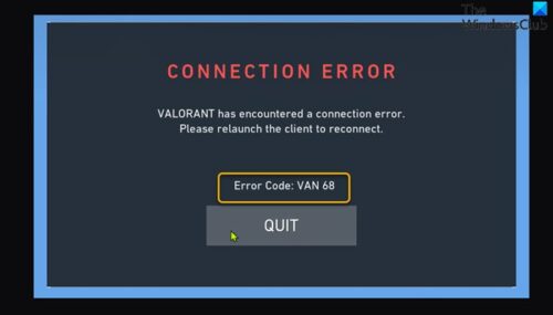 VALORANT Connection Error VAN 135, 68, 81 on Windows PC