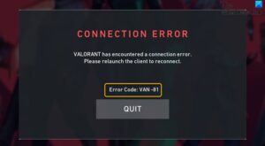VALORANT Connection Error VAN 135, 68, 81 on Windows PC