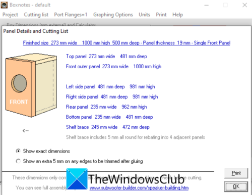 Design Speaker Enclosures using free online tools and software