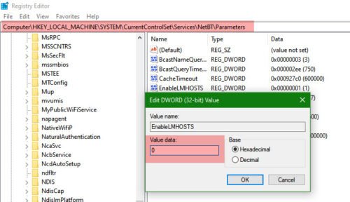 Enable or Disable LMHOSTS Lookup in Windows 11