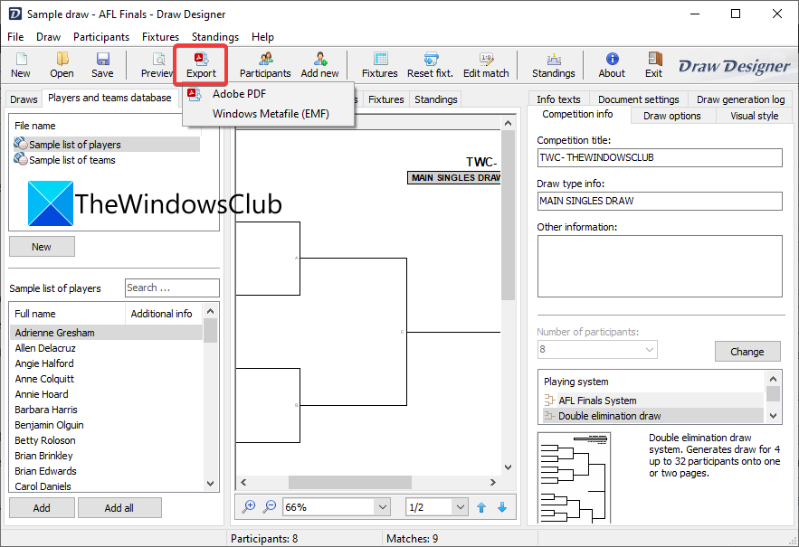 How to create a Tournament Bracket in Windows 11