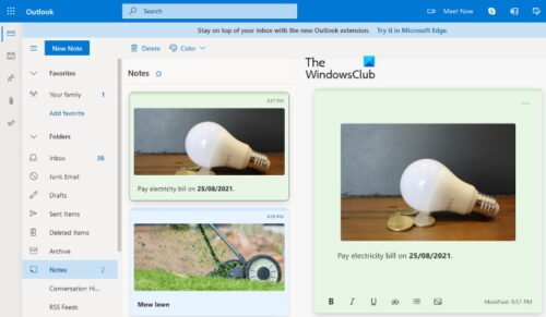 How to create, edit, delete, and format Sticky Notes in Outlook.com
