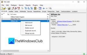 How to Create, View, and Edit GEDCOM file in Windows 11