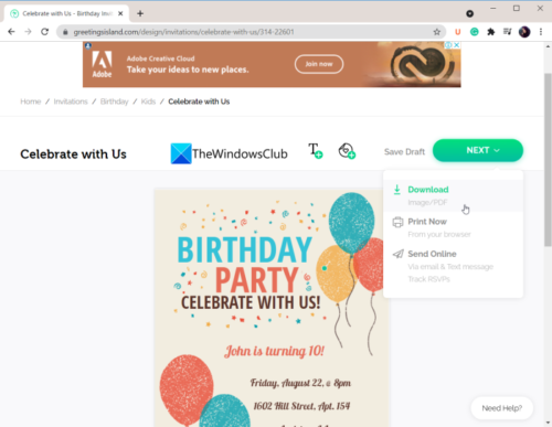 How to make Invitation Card in Windows PC