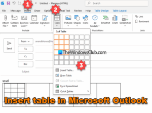 How to add a Table in Gmail and Outlook email