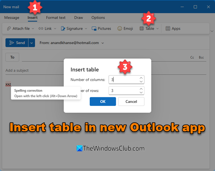 How to add a Table in Gmail and Outlook email