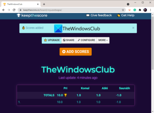 Free Scoreboard software & tools to create scoreboard on PC
