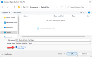 Location of Outlook PST file; How to create Outlook PST file