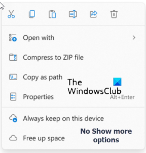 Remove Show More Options Context Menu item in Windows 11