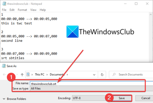 How to create SRT subtitles in Windows 11