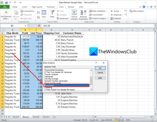 How to perform Regression Analysis in Windows 11/10