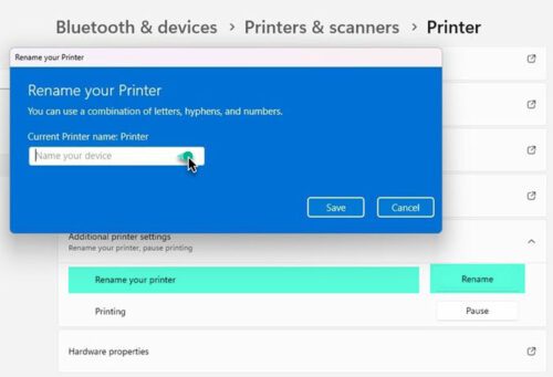 How to rename a Printer in Windows 11/10