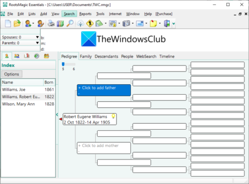 How to Create, View, and Edit GEDCOM file in Windows 11