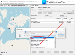 Convert CSV to GPX or KML using free Converter tools on PC