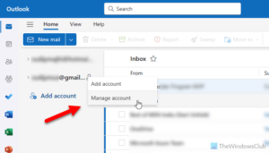 How to sign out of email account in Outlook app in Windows 11