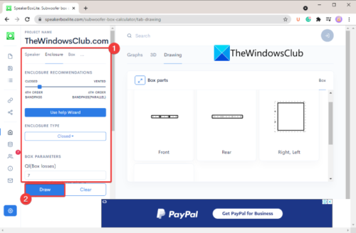 Design Speaker Enclosures using free online tools and software