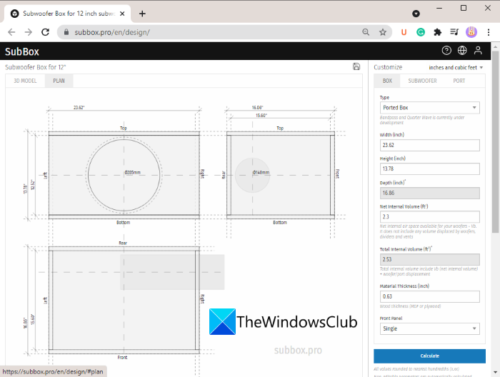 Design Speaker Enclosures using free online tools and software