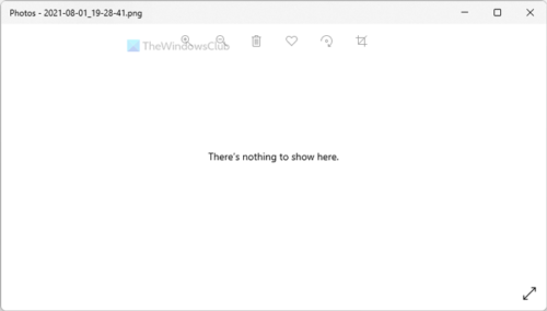 Fix There's nothing to show here error in Photos app of Windows 11